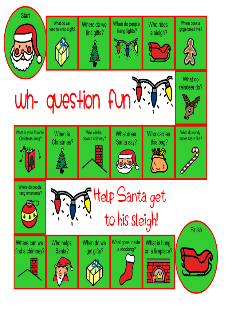WH Question Xmas Board Game | PDF