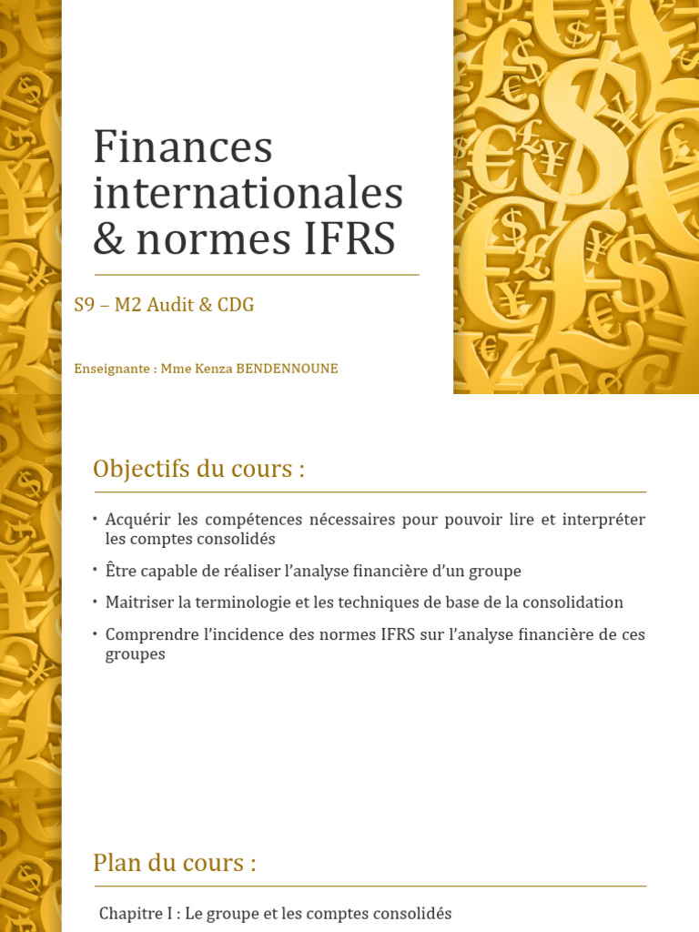Finances internationales et normes IFRS | PDF | Normes internationales d'information financière ...