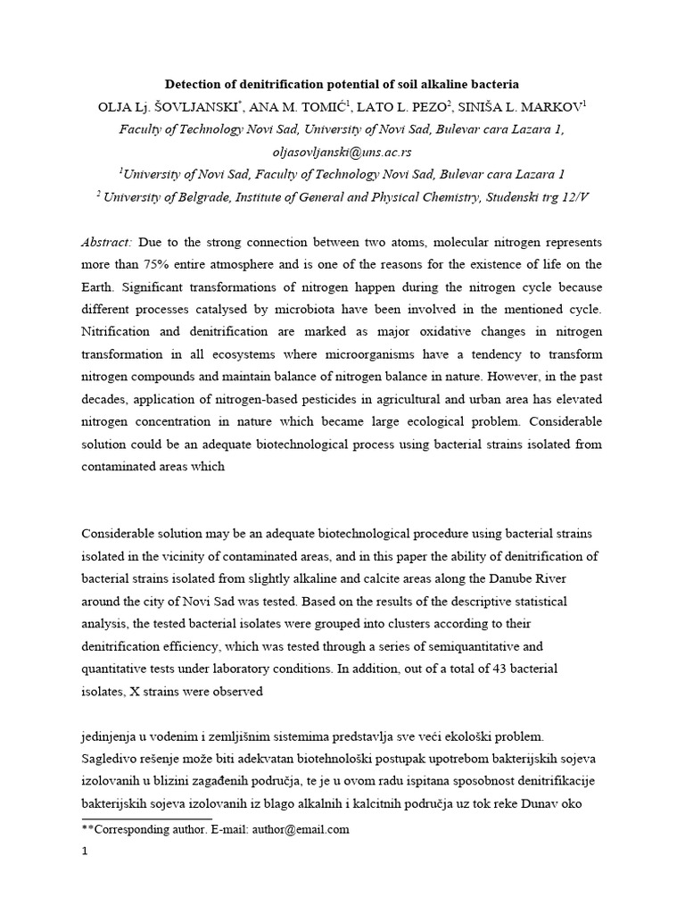 Soil Bacteria Denitrification Potential | PDF | Digital Object ...