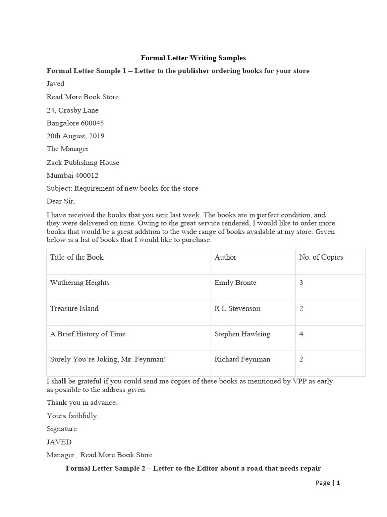 Letter Writing Guide | PDF