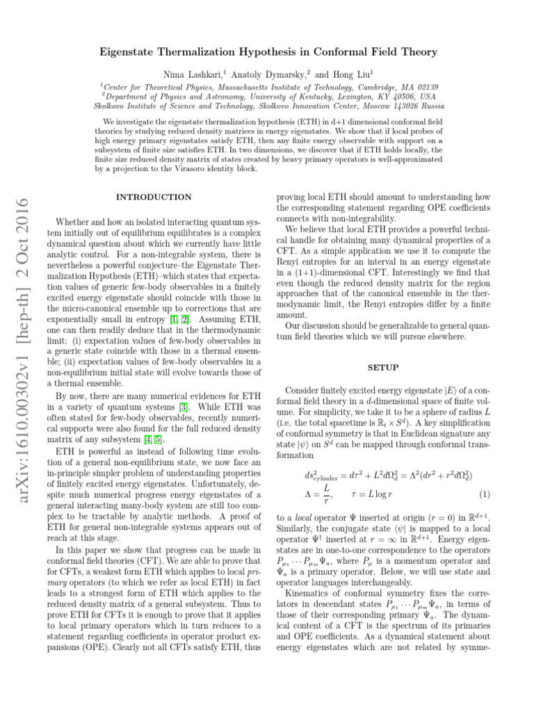 ETH:CFT2 | Download Free PDF | Matrix (Mathematics) | Mathematics