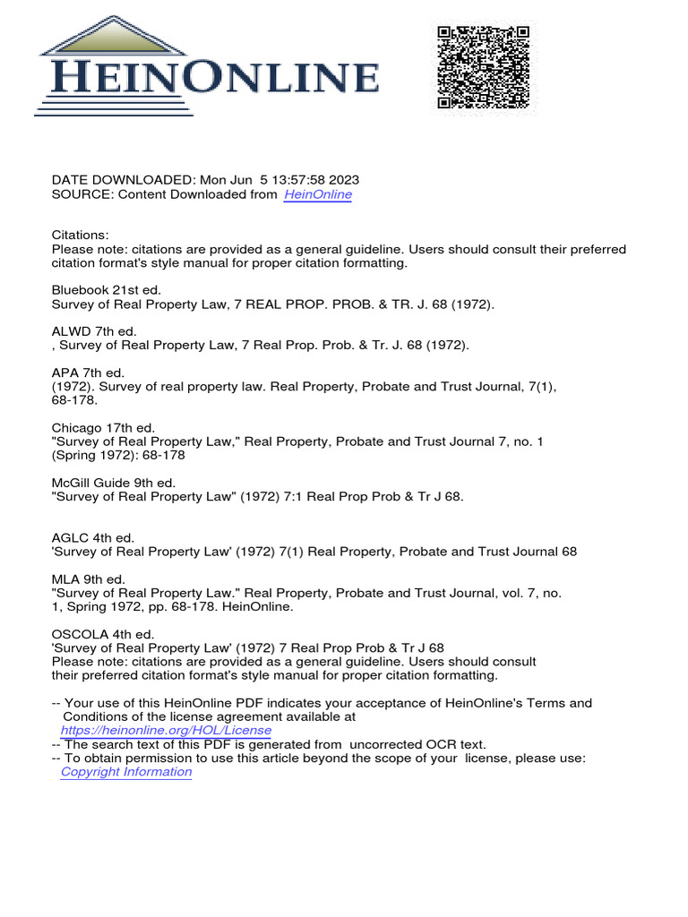 7 Real Prop Prob TR J68 | PDF | Concurrent Estate | Deed