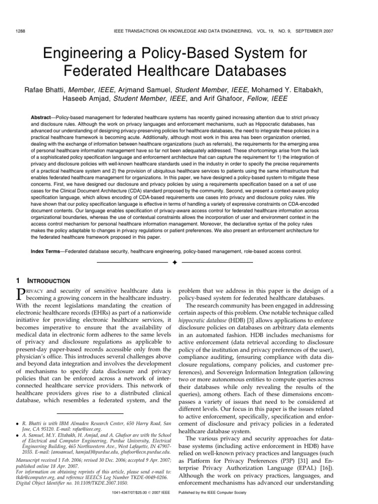 Bhatti 2007 | PDF | Electronic Health Record | Xml Schema
