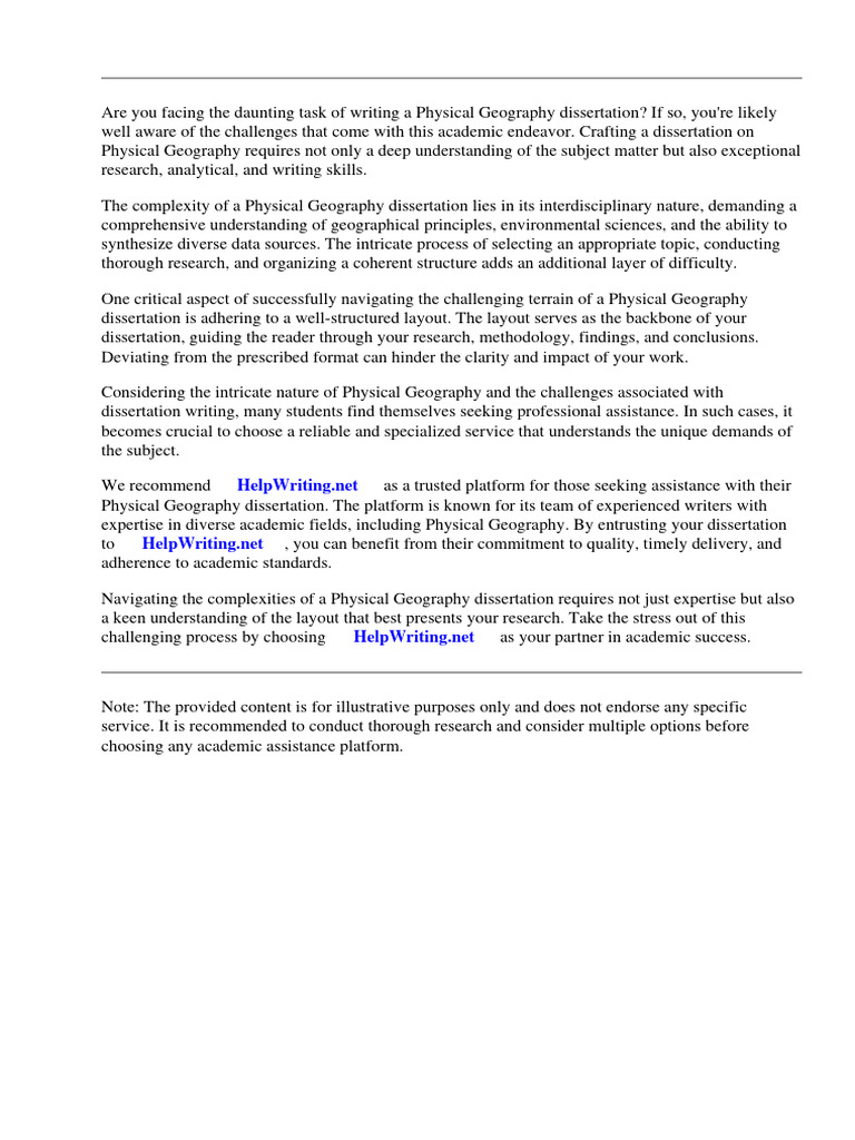 Physical Geography Dissertation Layout | Download Free PDF | Geography ...