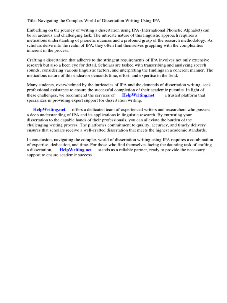 Dissertation Using Ipa | PDF | Learning | Essays