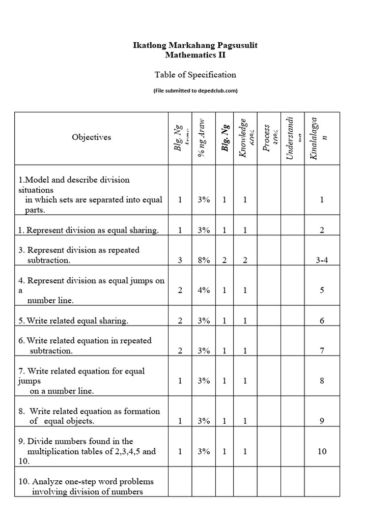 PT - Mathematics 2 - Q3 | PDF | Multiplication | Mathematical Objects