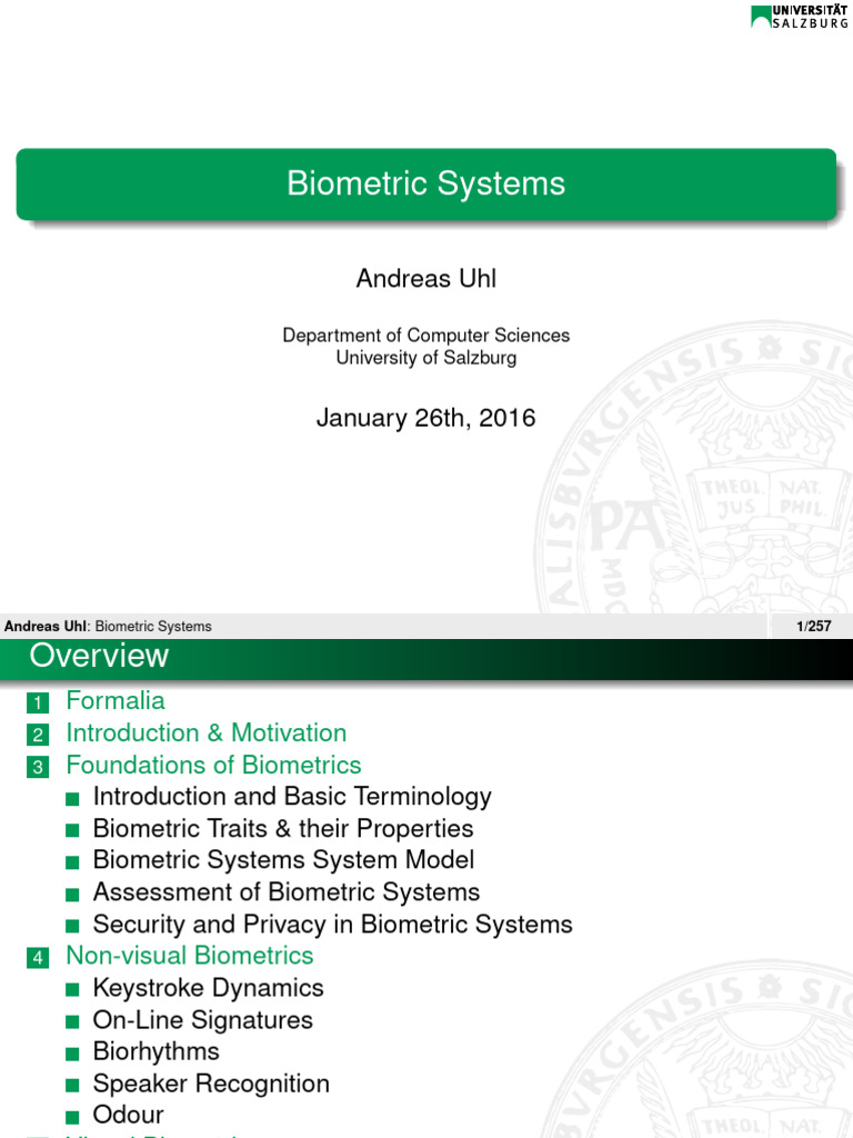 Biometrics Slides | PDF | Biometrics | Authentication