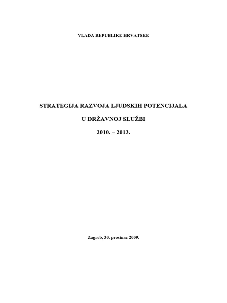 Strategija Razvoja Ljudskih Potencijala | PDF