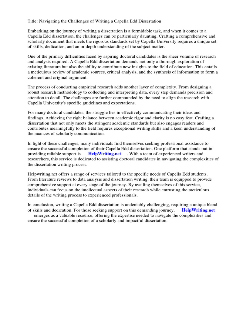 Capella Edd Dissertation | PDF | Thesis | Methodology