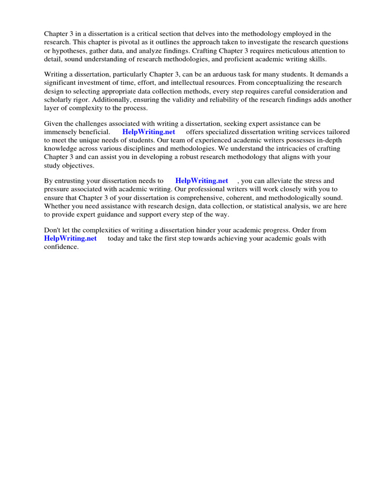Chapter 3 in A Dissertation Describes | PDF | Methodology | Thesis