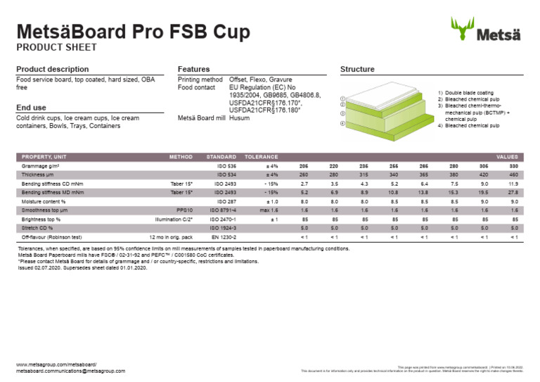 Metsaboard Pro FSB Cup en Iso | PDF | Industrial Processes