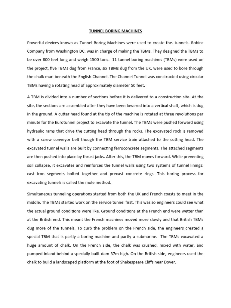Tunnel Boring Machines | PDF | Tunnel | Civil Engineering