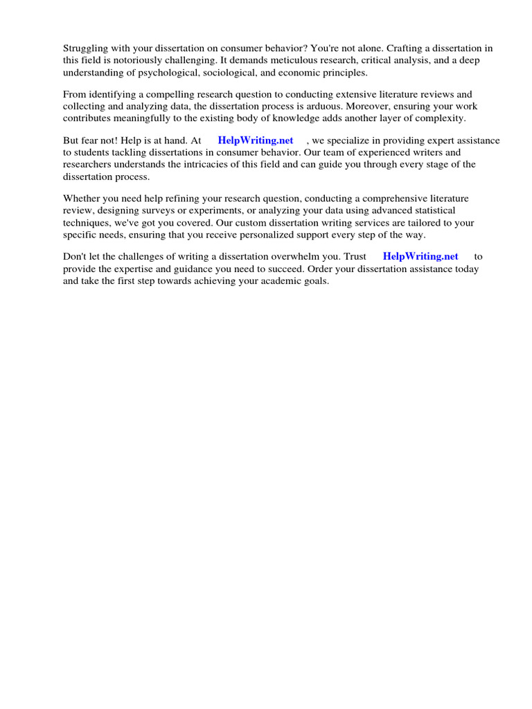 Dissertation Ideas for Consumer Behaviour | PDF | Behavior | Consumer ...