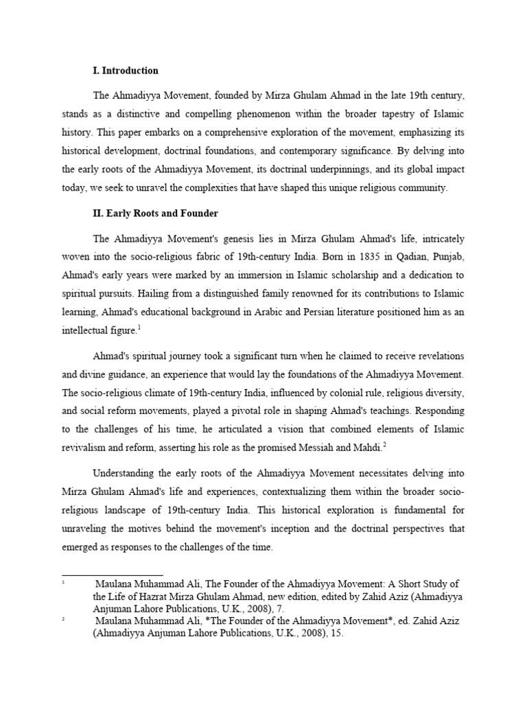 Ahmadiyya Movement | PDF | Prophets And Messengers In Islam | Religious ...