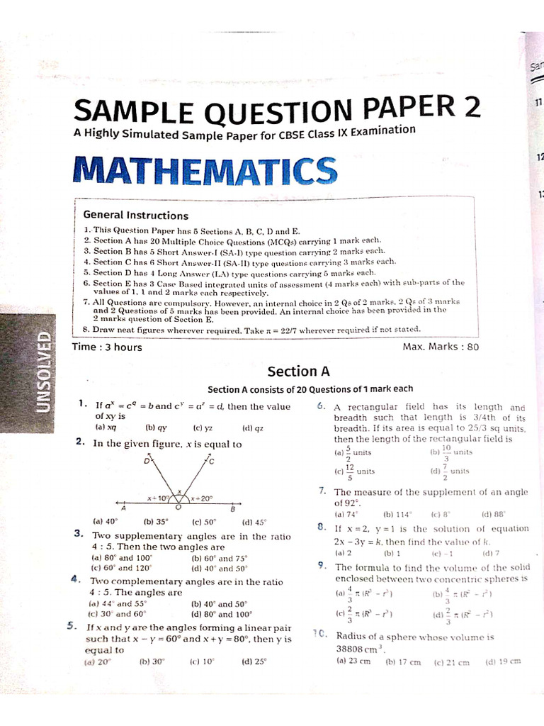 All in One Sample Paper 2 | PDF