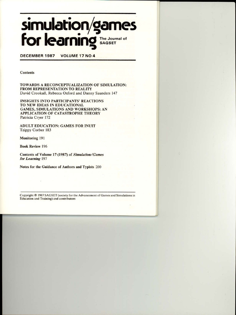 TOWARDS A RECONCEPTUALIZATION of SIMULATION: From Representation To ...