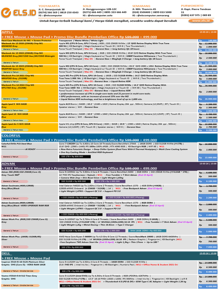 ELS 13 Maret 2024 Rev 1.0 | PDF | I Pad | Apple Inc.