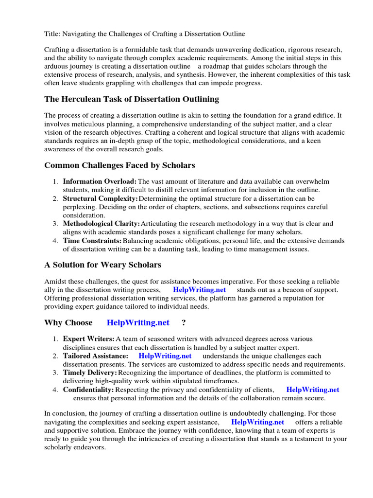 Creating A Dissertation Outline Pdf Thesis Essays