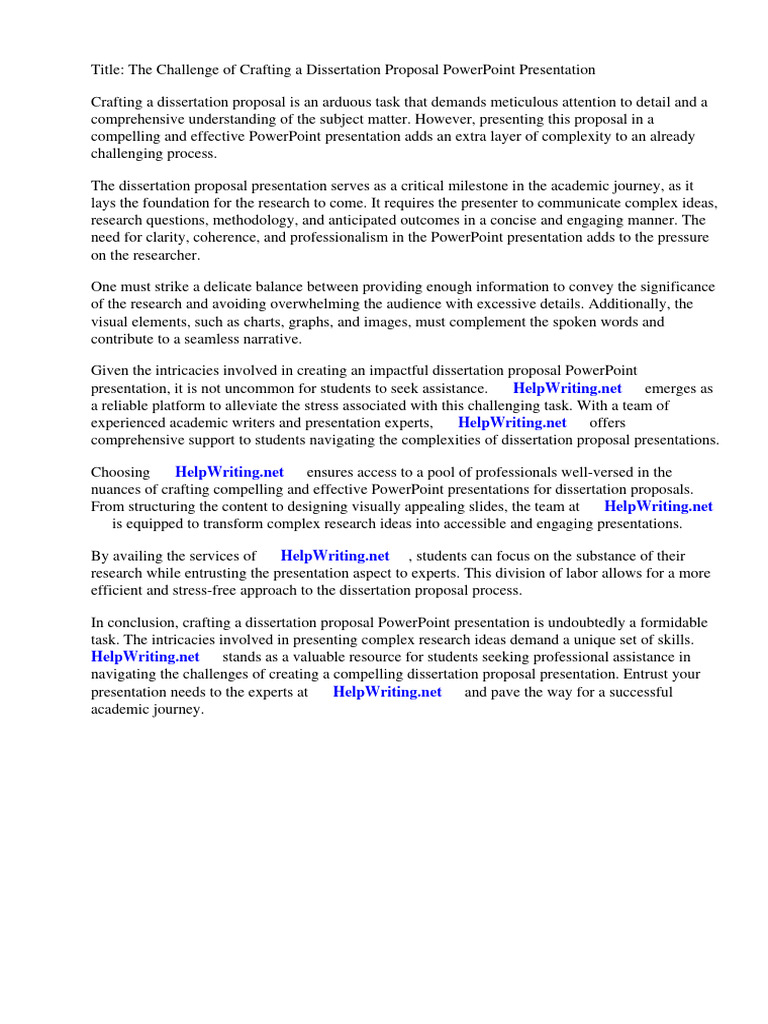 Dissertation Proposal Presentation Guide | PDF | Microsoft Power Point | Thesis