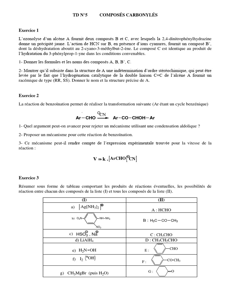 TD N°5 Grdes Fctions | PDF | Cétone | Alcène