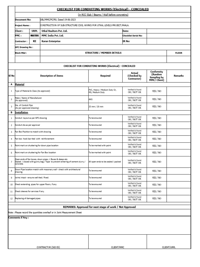 Checklist Earth Test Report | PDF | Building Technology | Materials