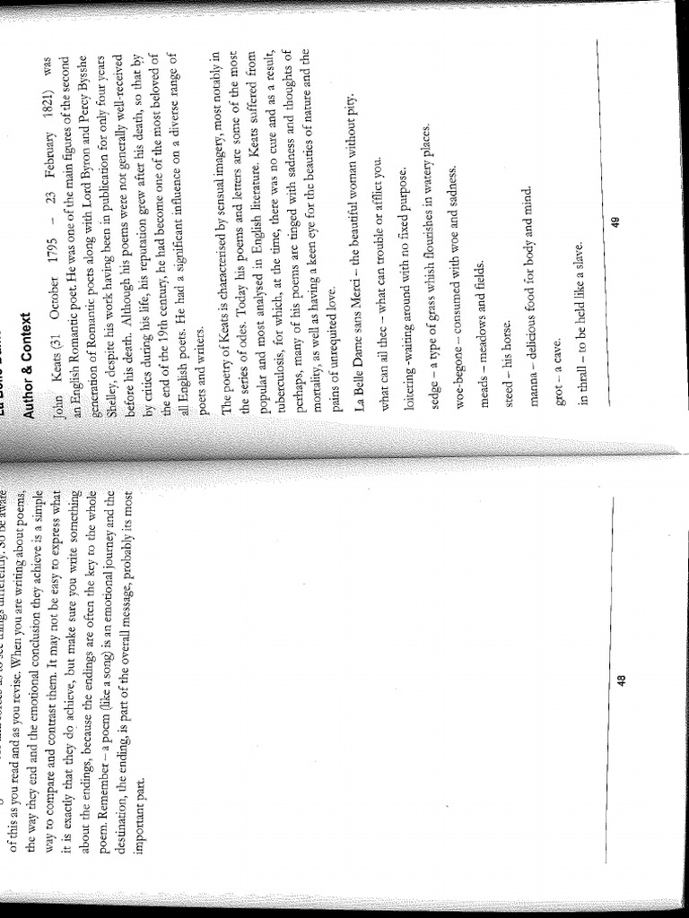 Poetry Set Texts - Study Guide | PDF