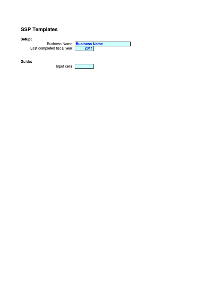 SSP Templates: Business Name: Last Completed Fiscal Year | PDF | Swot ...
