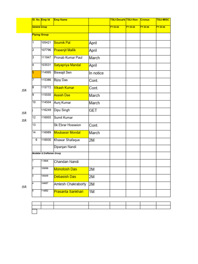 Team - Piping Engg MMBU Jan 2024 (Version 2) | PDF