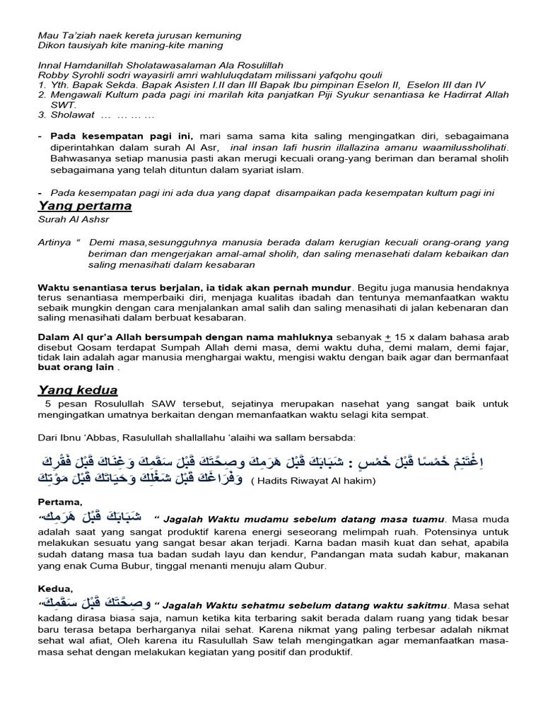 Sop MTQ | PDF | Agama & Spiritualitas