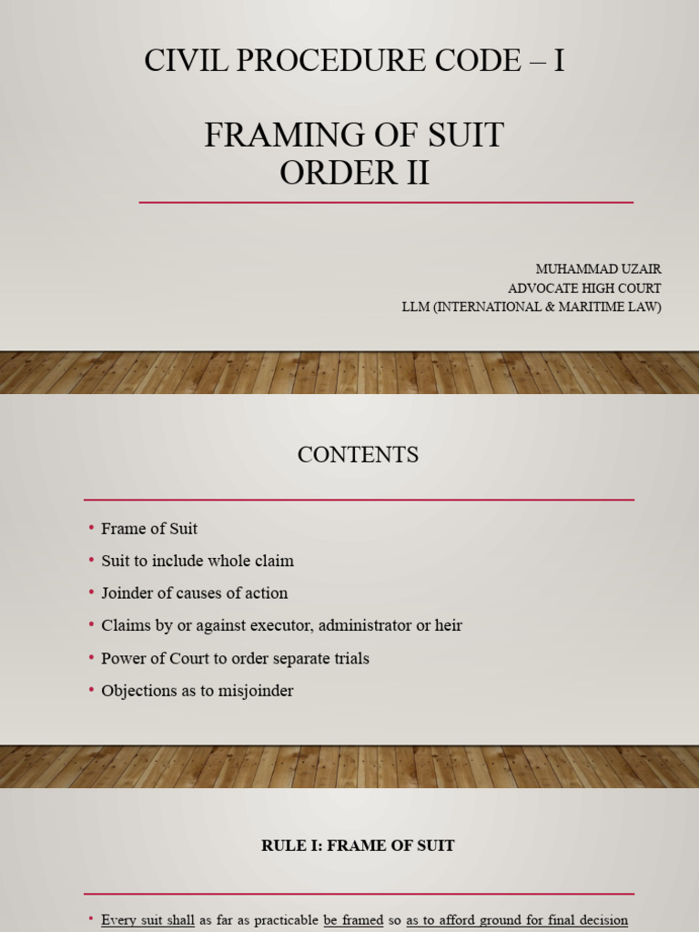Framing of Suit Under CPC Guidelines | PDF | Lawsuit | Cause Of Action