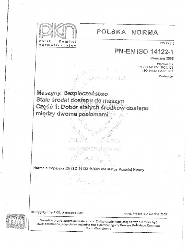 PN-EN-14122-1-stałe Środki Dostępu Między Dwoma Poziomami | PDF