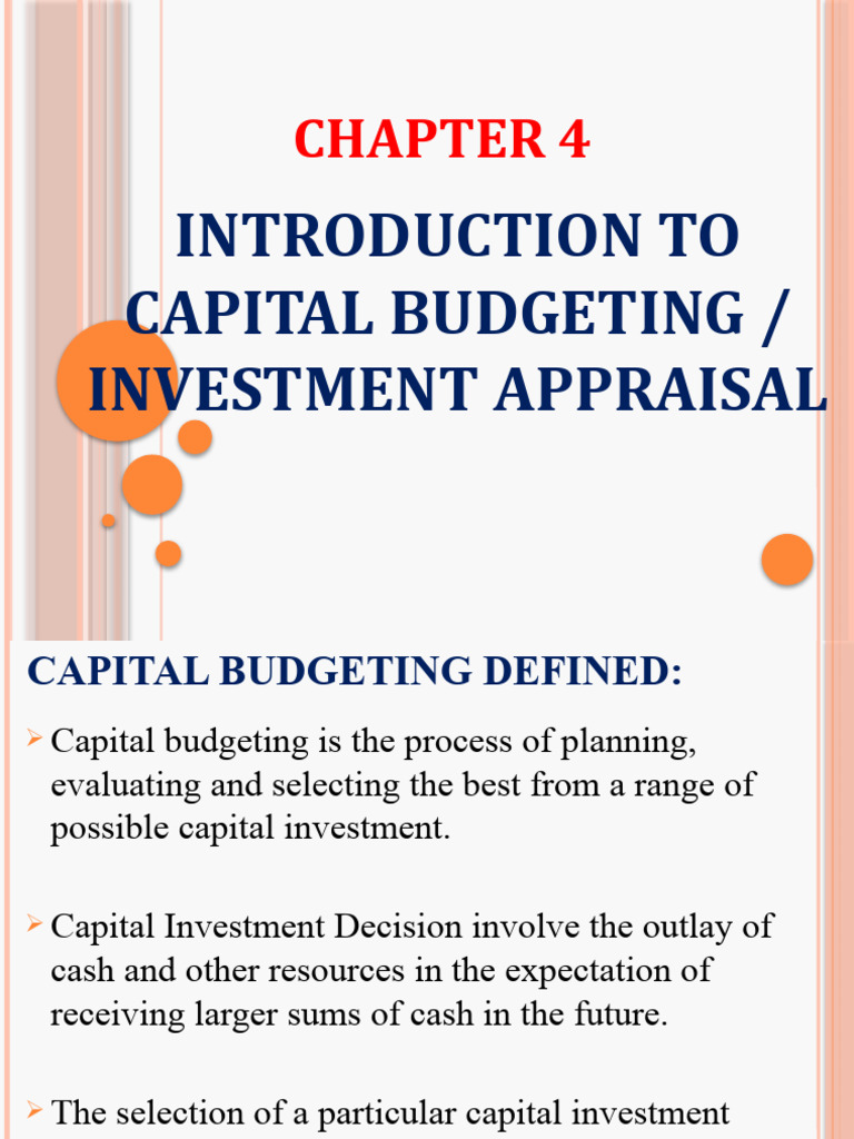 Abm 460 Chapter Four (4) Capital Budgeting | PDF | Capital Budgeting ...