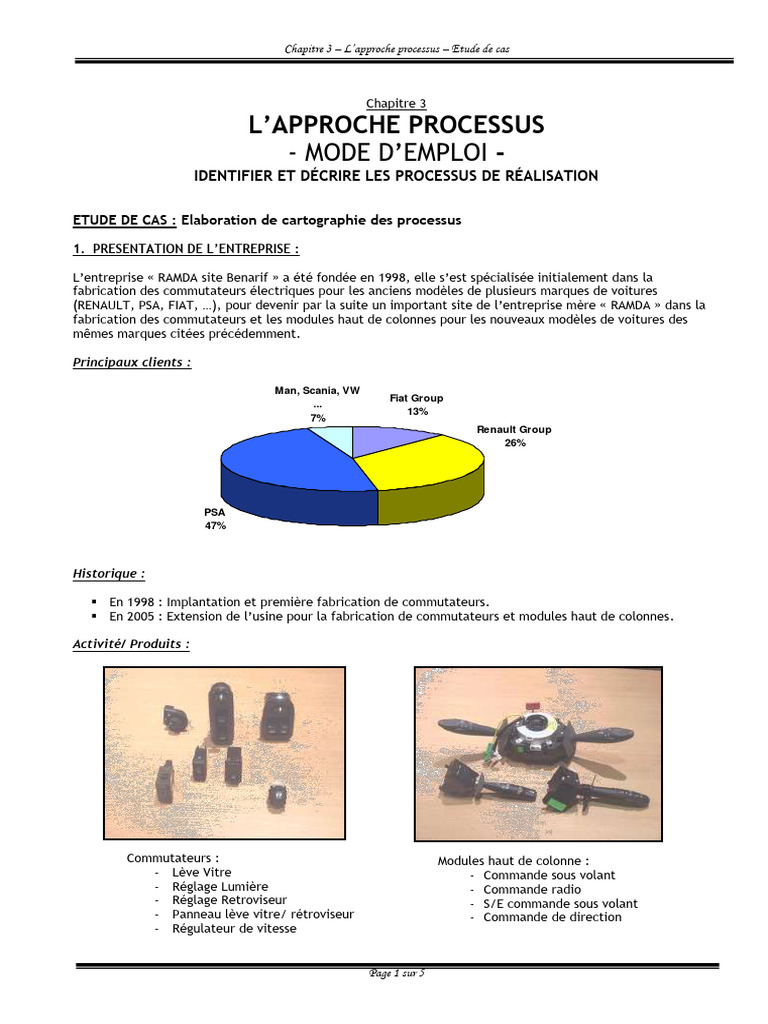L'Approche Processus en Étude de Cas | PDF | Gestion des ressources ...
