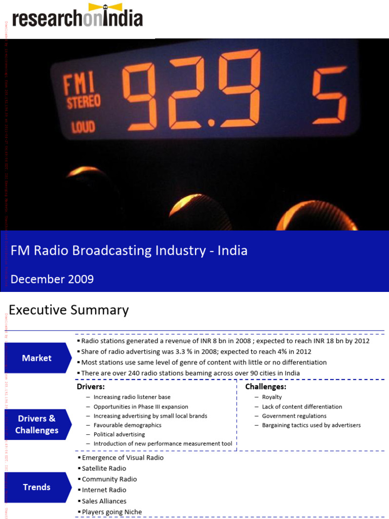FM Radio Broadcasting Industry | PDF | Radio Broadcasting | Radio