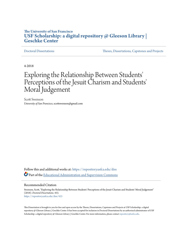 Exploring The Relationship Between Students Perceptions of The J | PDF | Ignatius Of Loyola ...