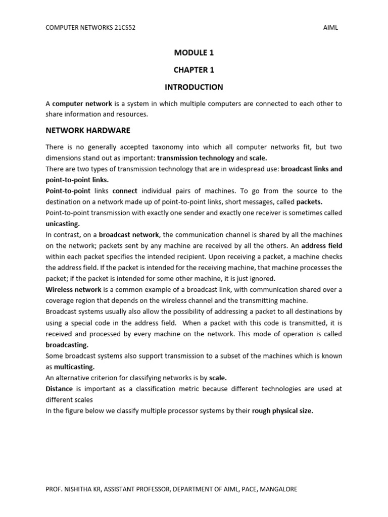 CN Chapter1 | PDF | Computer Network | Osi Model