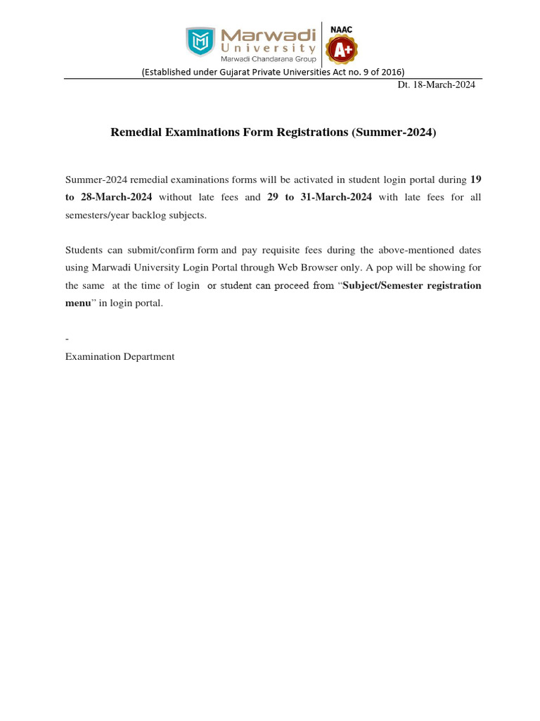 Remedial Forms S-2024 | PDF