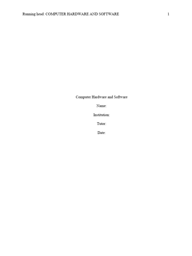 Computer Hardware and Software 400 Words | Download Free PDF | Computer ...