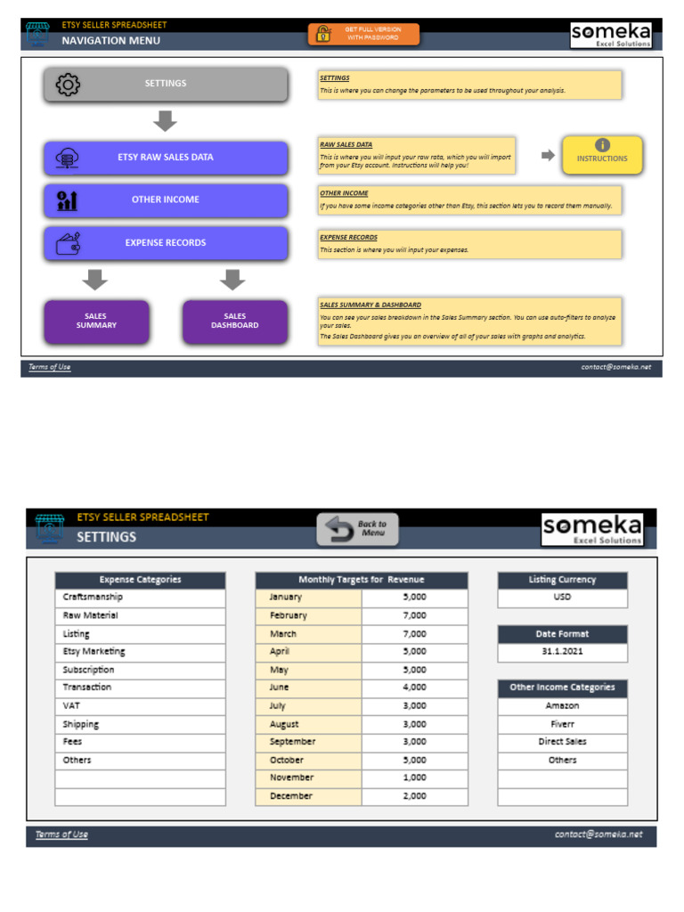 Etsy Seller Spreadsheet Someka Excel V3 Free Version Pdf Comma