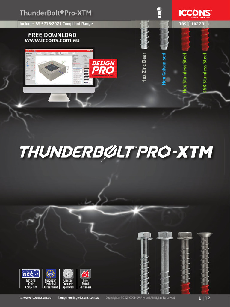 1027.3 - Thunderbolt Pro XTM TDS | PDF | Screw | Steel