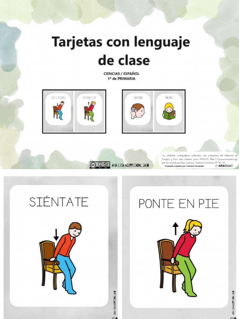 ES - 1º - Primaria - Tarjetas - Con - Lenguaje de - Clase | PDF