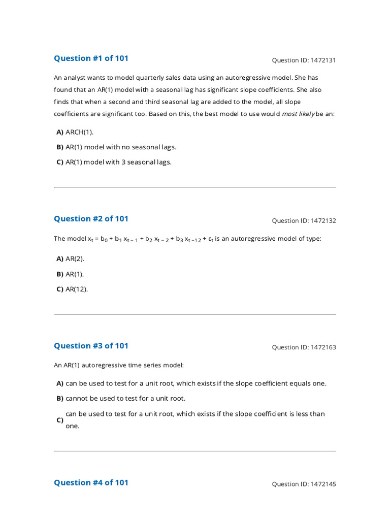 Reading 2 Time-Series Analysis | PDF | Autoregressive Model ...