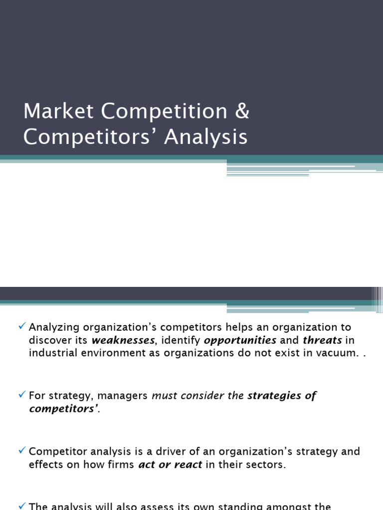 Competitors' Analysis | PDF | Swot Analysis | Strategic Management