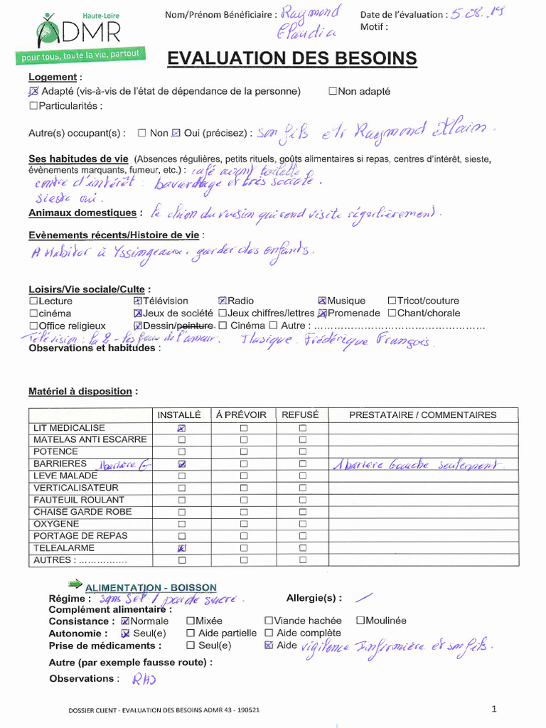 Evaluation Des Besoins RAYMOND Claudia | PDF