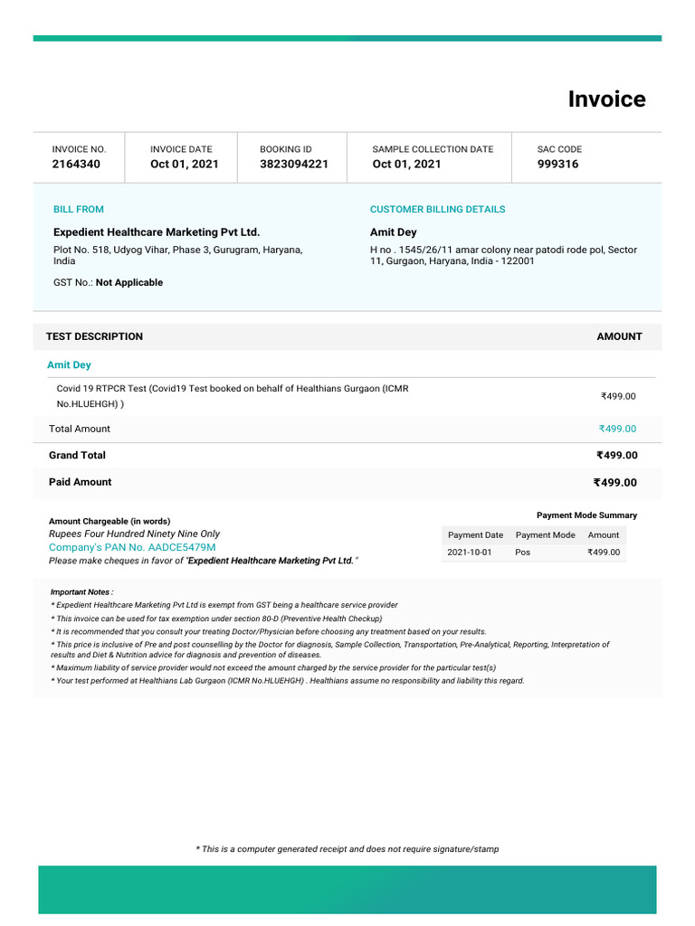 Amit Dey | Download Free PDF | Invoice | Health Care