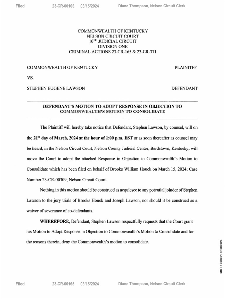 Stephen Lawson Motion To Adopt | PDF