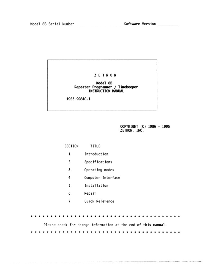 Zetron Model 8b | PDF
