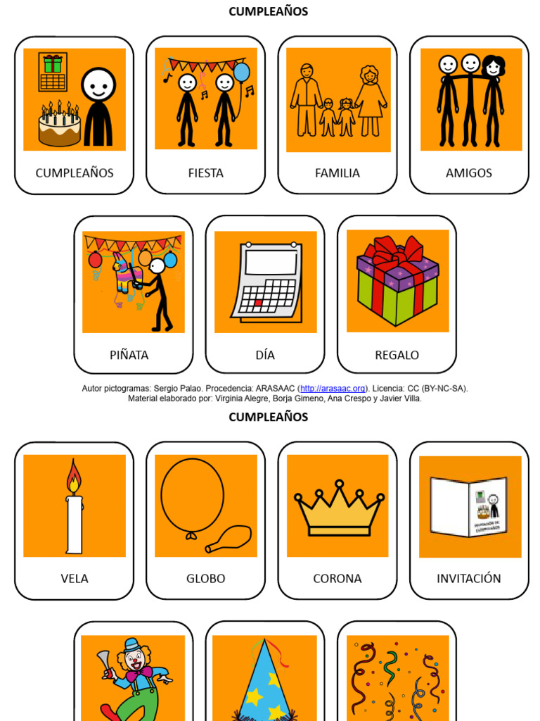 03 Tarjetas de Vocabulario Celebro Mi Cumpleaños | PDF