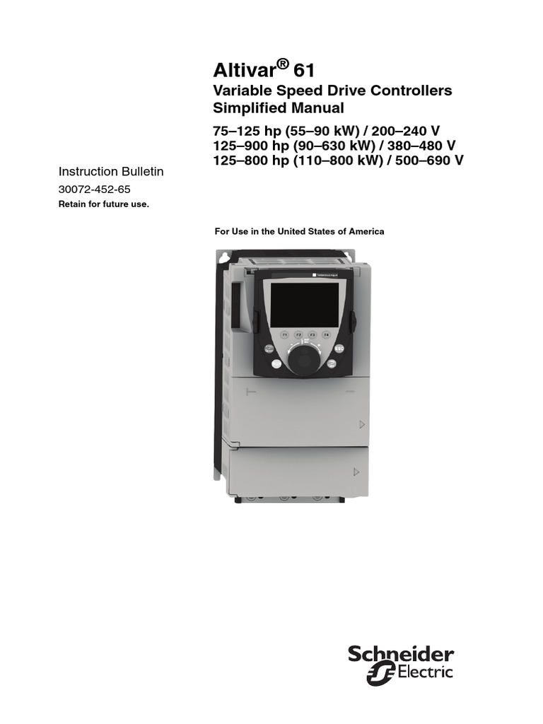 Altivar 61: Variable Speed Drive Controllers Simplified Manual | PDF ...