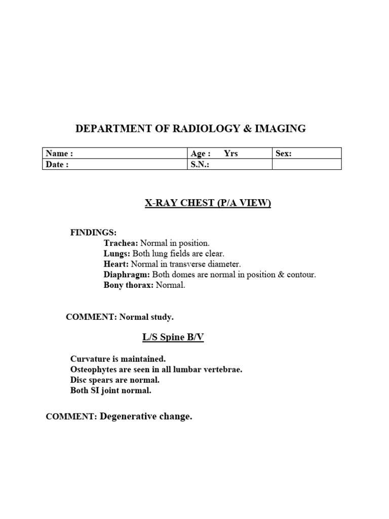 X-ray | PDF | Knee | Vertebral Column